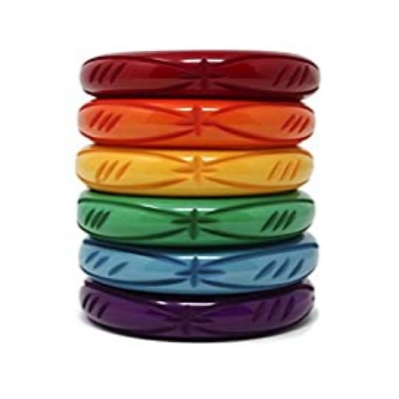 sidecca | Jewelry | Sidecca 95s Inspired Star On Leaf Resin Stackable Rainbow Bangle Bracelet ...